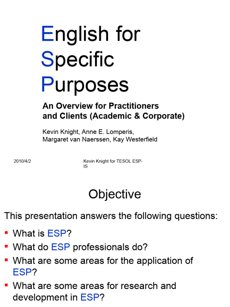 Lesson 2. Esp For Practioners and Clients | Download Free PDF | English As A Second Or Foreign ...
