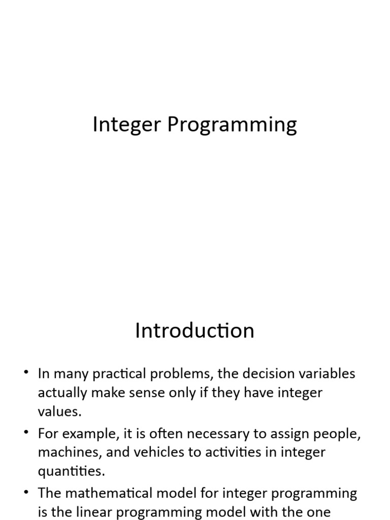 integer programming | PDF | Airlines | Linear Programming integer programming | PDF | Airlines | Linear Programming
