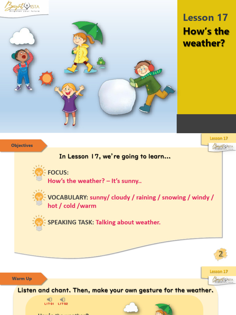 Lesson 17 HOWS THE WEATHER | PDF | Human Communication | Linguistics