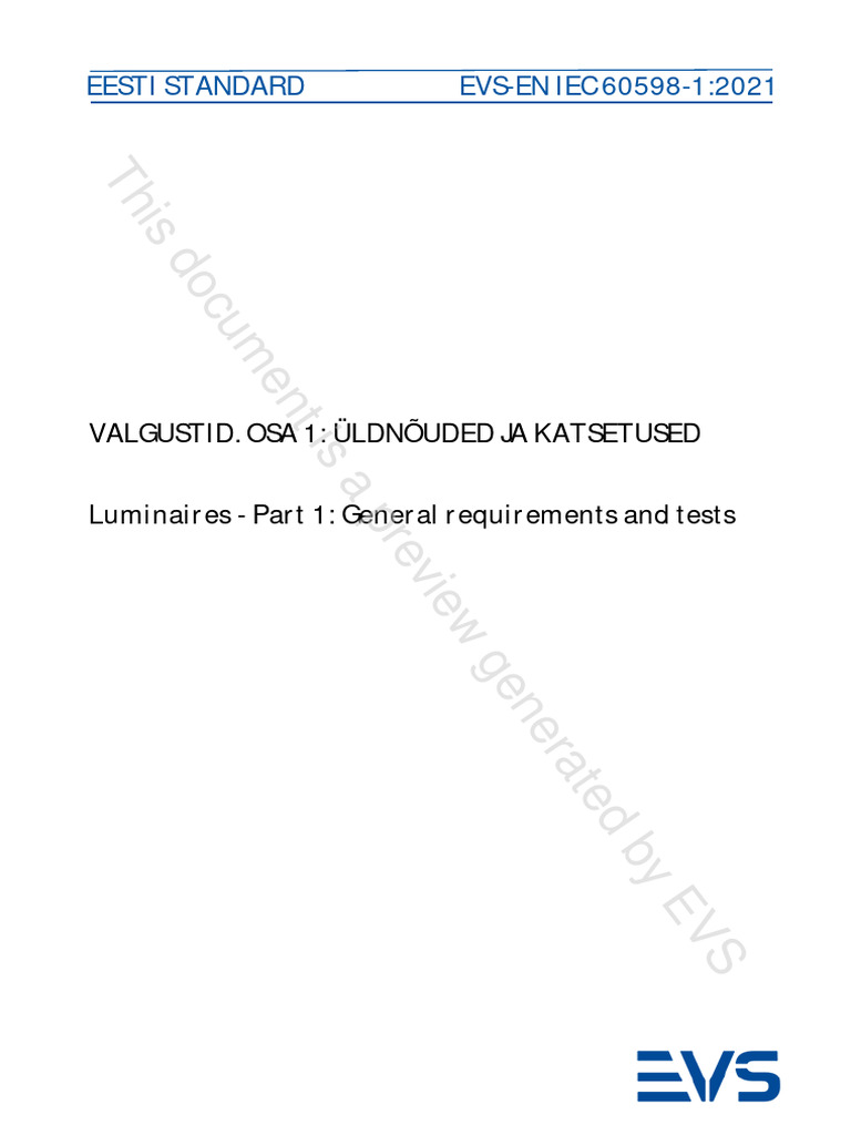 EVS EN IEC 60598 1 2021 en Preview | PDF | Incandescent Light Bulb ...