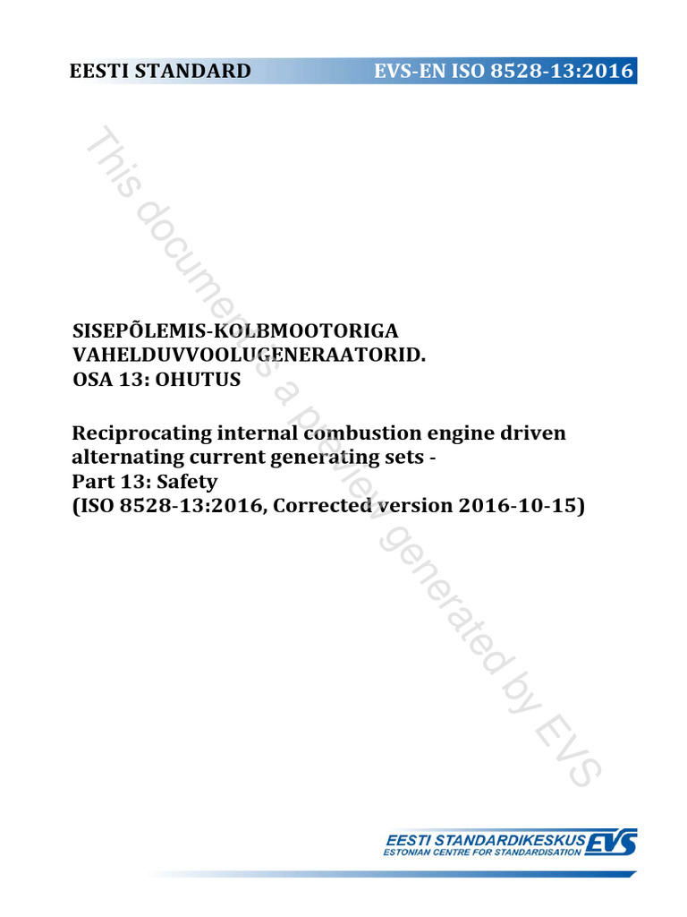 EN ISO 8528 13 2016 en Preview | PDF | International Organization For ...