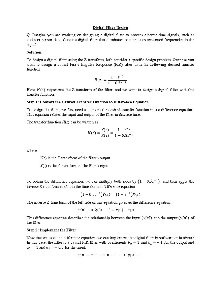 Applications of Z Transform | PDF | Control Theory | Information And ...