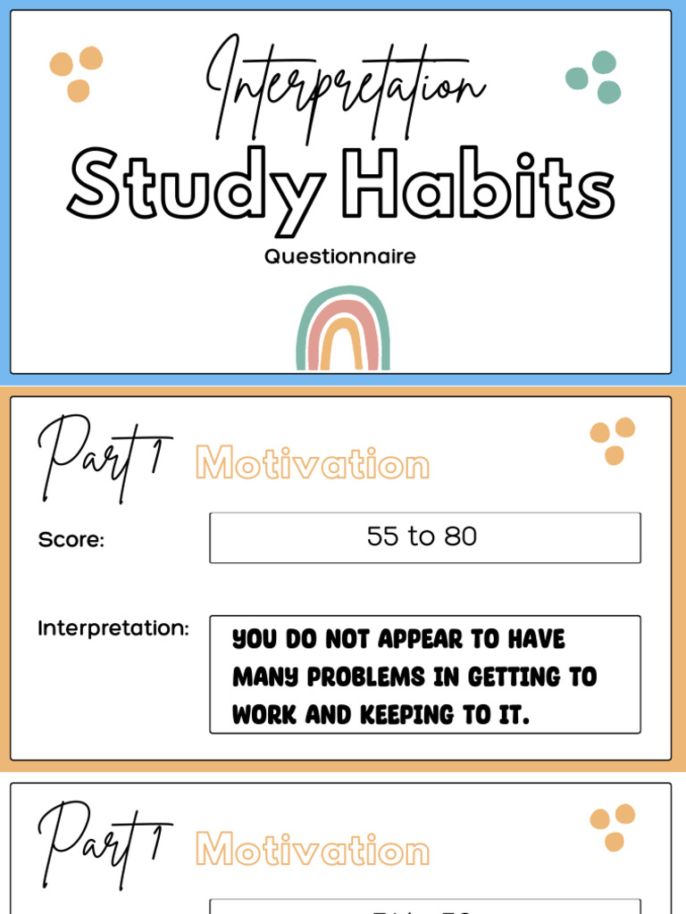 Study Habits Interpretation | PDF | Psychology | Cognition