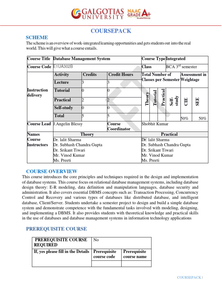 Integrated - Coursepack E1ua302b | PDF | Databases | Data Model