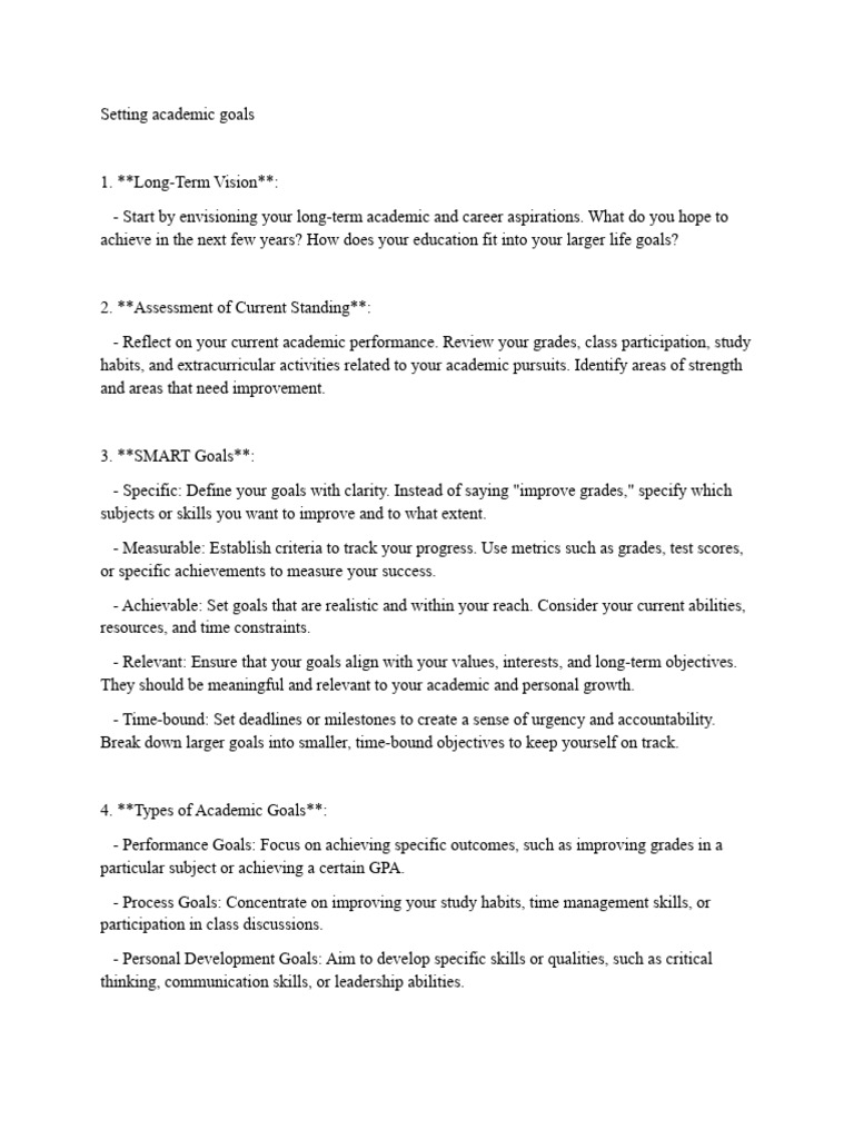 Setting Academic Goals | PDF | Goal | Behavior Modification