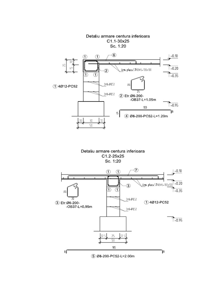 MODEL - Detalii Armare Fundatii | PDF
