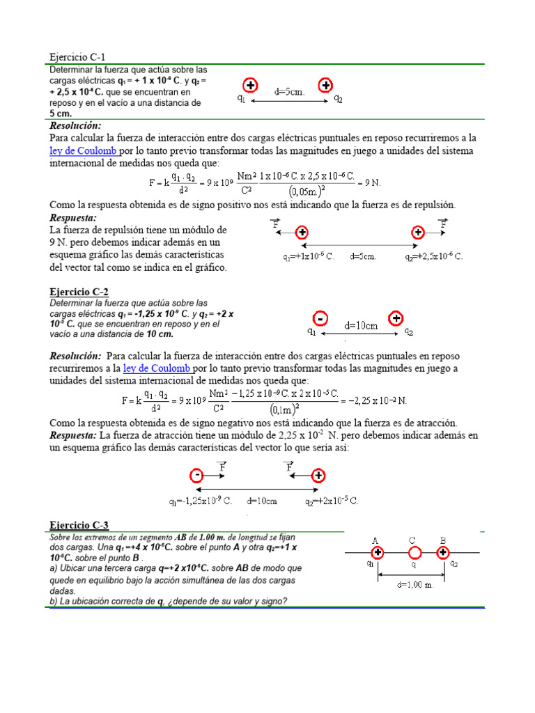 GuIa Sobre Ley de Coulomb | PDF | Fuerza | Vector Euclidiano
