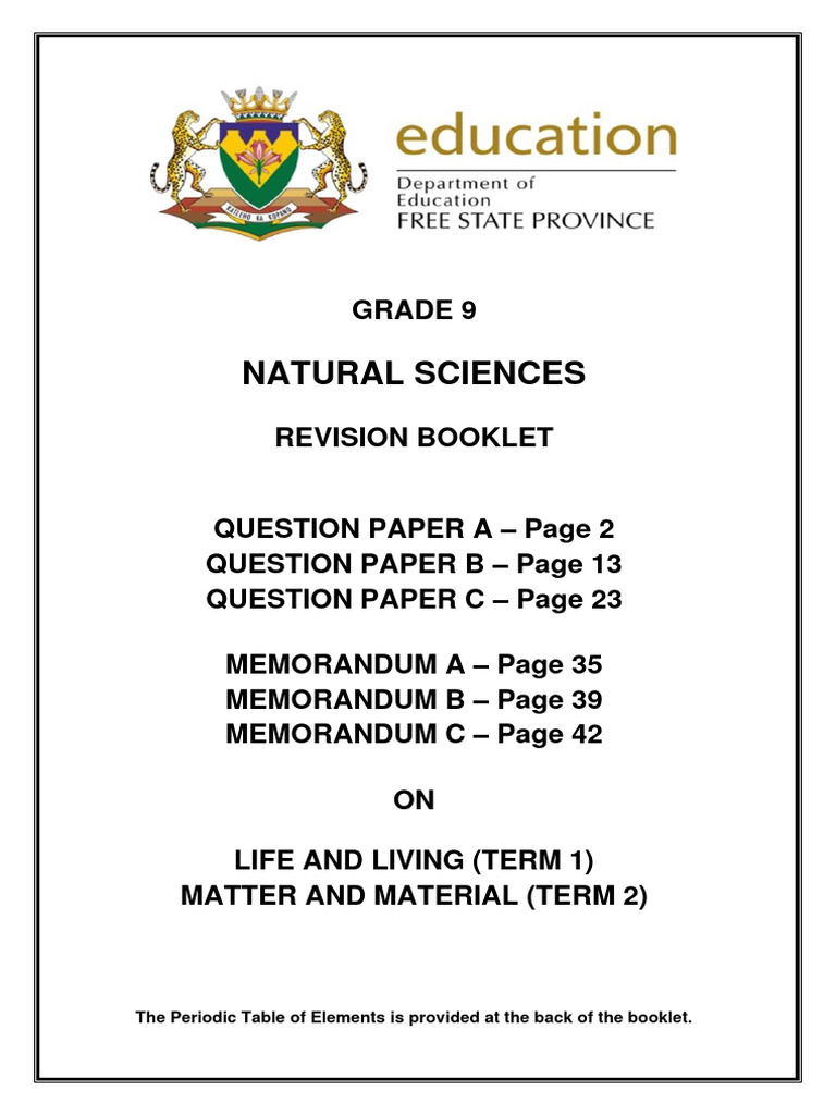 GR 9 NS Revision Term 1 and 2 2021 | PDF | Acid | Hydrochloric Acid