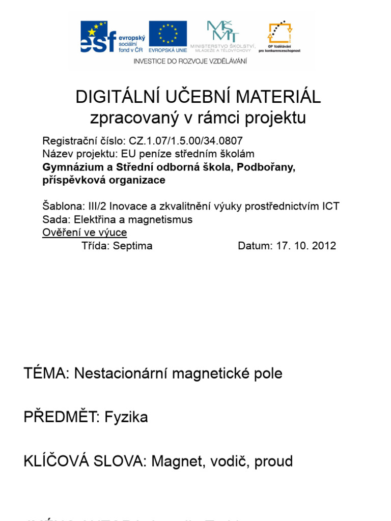 Nestacionarni Magneticke Pole | PDF