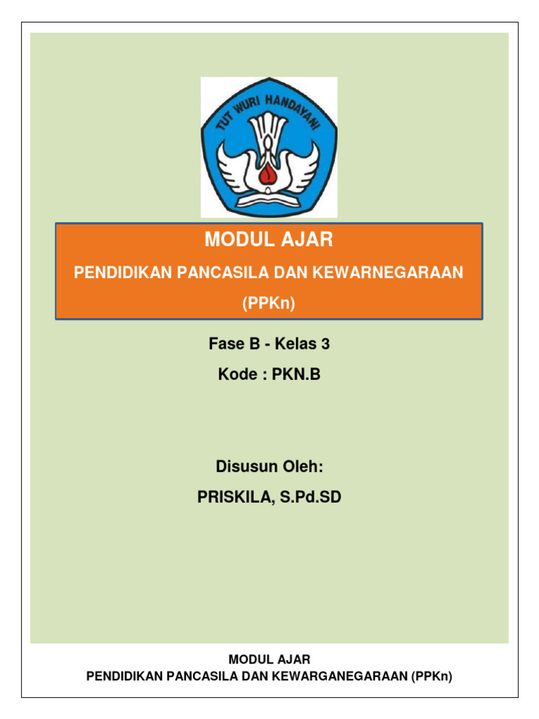 Modul Ajar PKN PRISKILA, S.PD - SD | PDF | Sains & Matematika