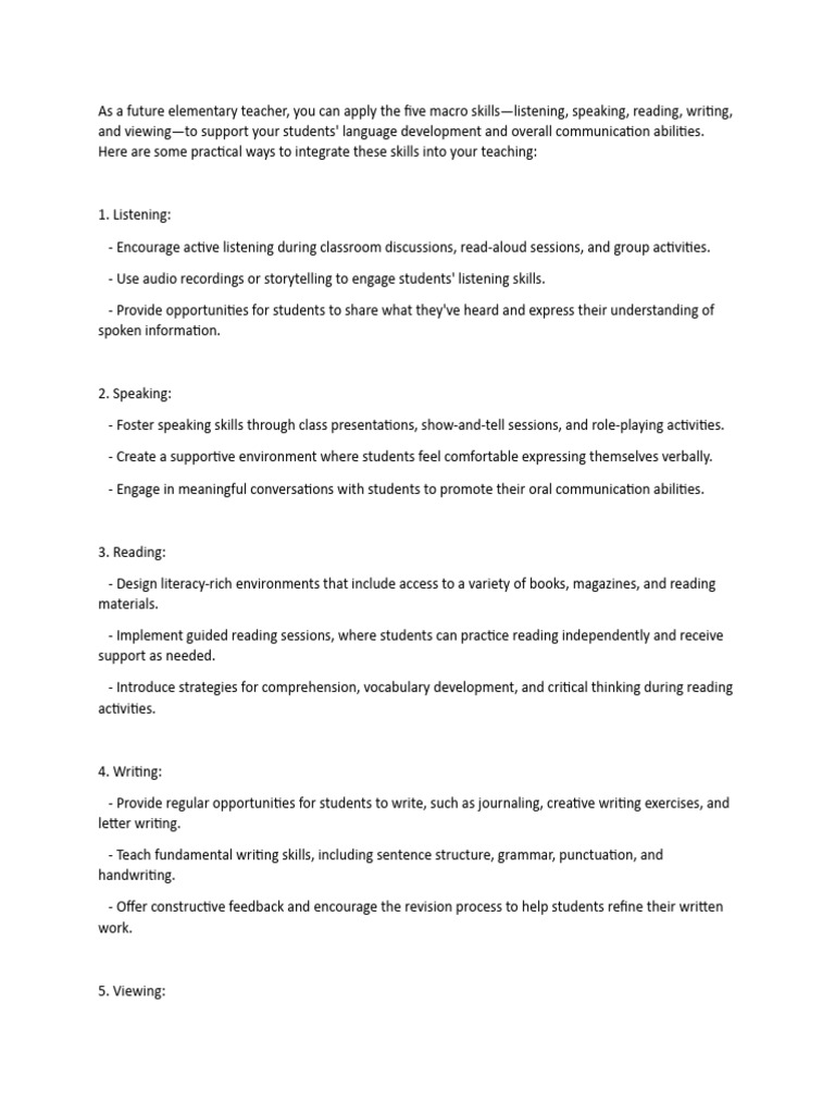 As A Future Elementary Teacher | PDF | Career & Growth