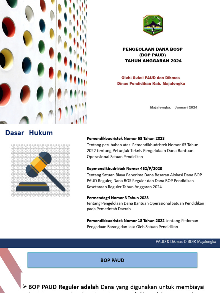 Slide Pengelolaan Bosp Paud Tahun 2024 | PDF