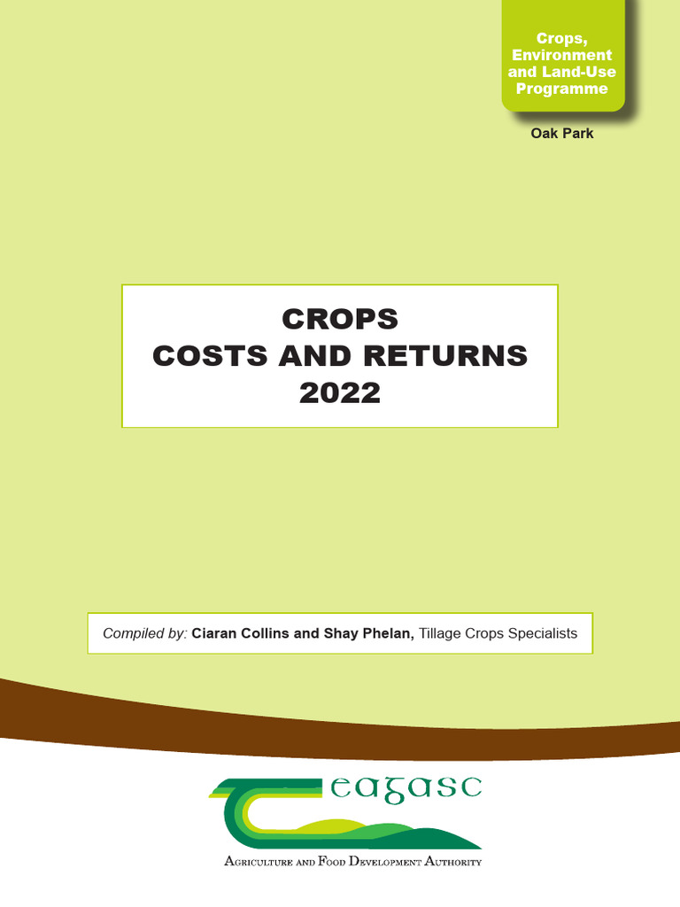 Teagasc Crop Costs and Returns 2022 | PDF | Wheat | Agricultural Machinery
