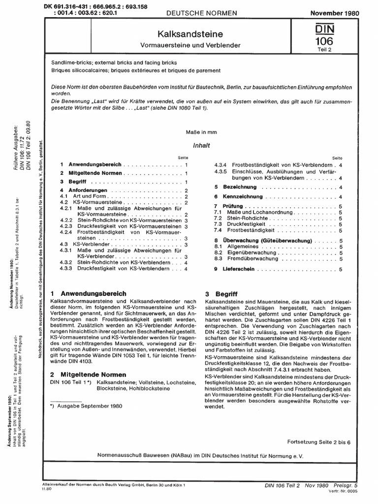 Din 106-2 1980-11 | PDF
