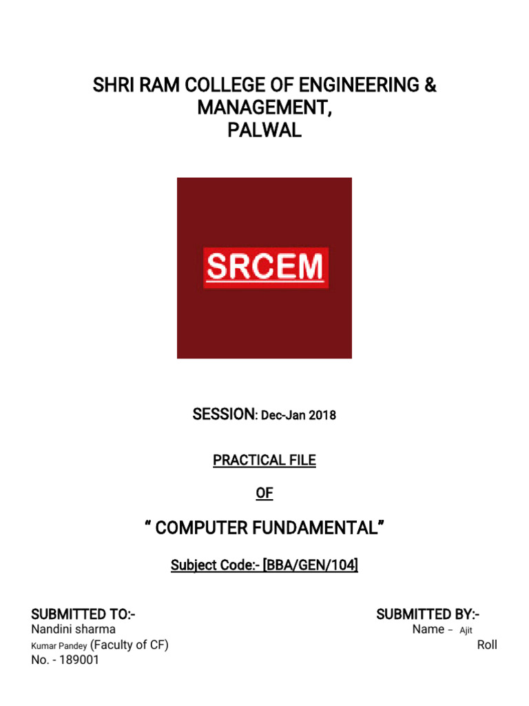 Computer Practical front pages | PDF