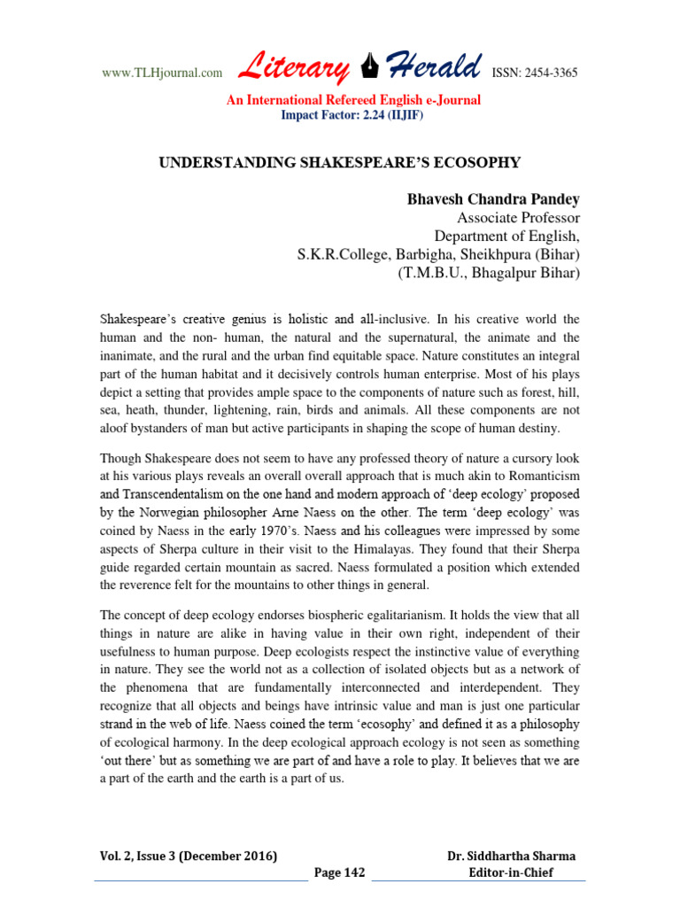 Understanding Shakespeares Ecosophy | PDF | As You Like It | Nature