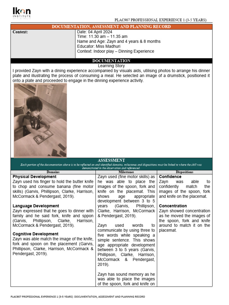 plac907 dap record 2023 5 | PDF | Pedagogy | Experience