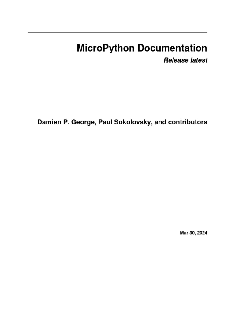 Micropython Docs Pdf Computer Programming Computing
