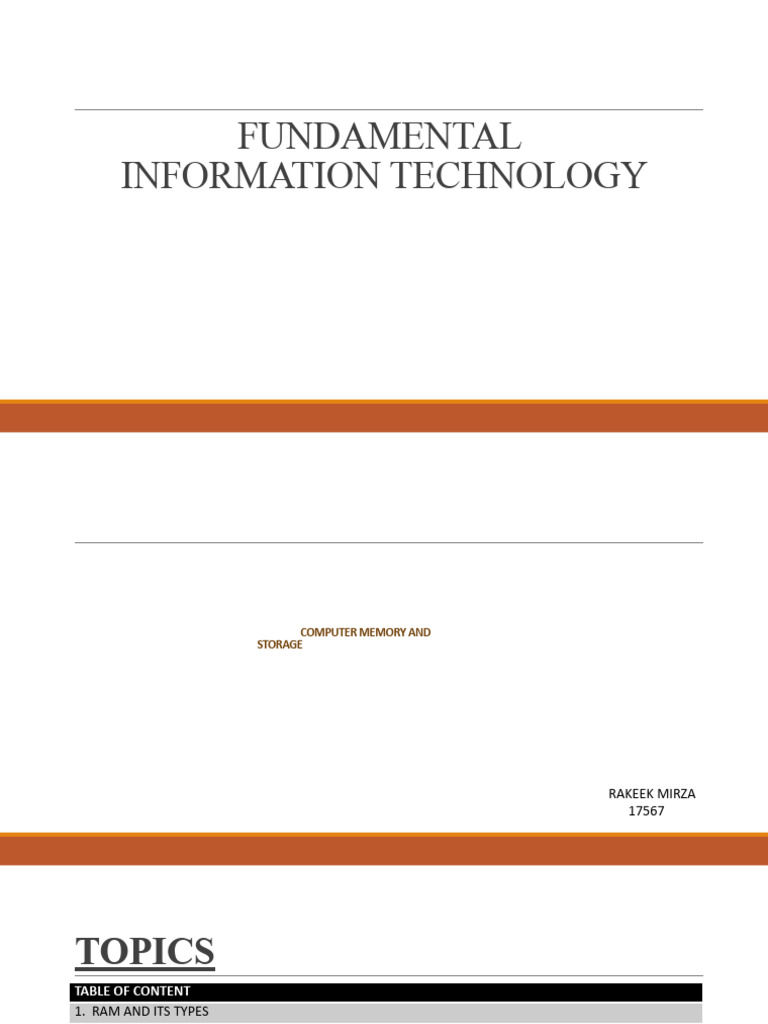 Fit Presentation No Pdf Random Access Memory Computer Data Storage 