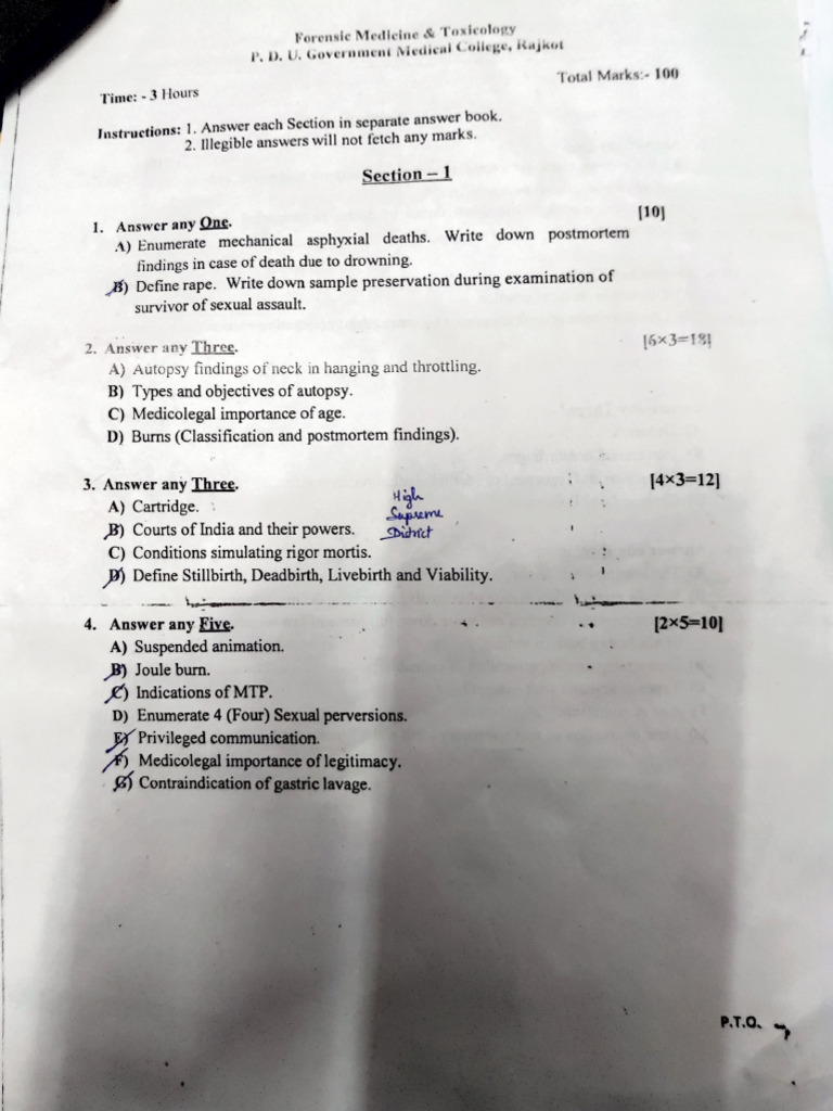 Fm Papers Pdf Autopsy Medicine