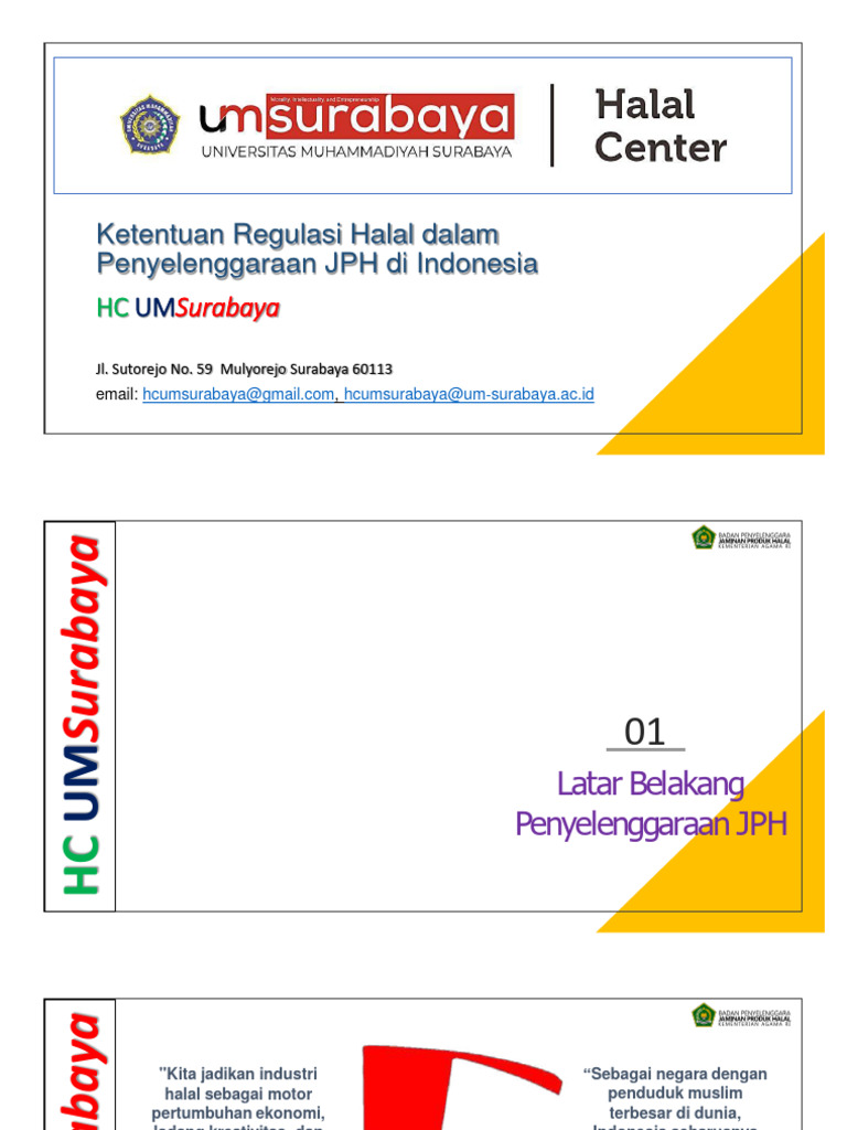Ketentuan Regulasi Halal Dalam Penyelenggaraan JPH Di Indonesia Umsby | PDF