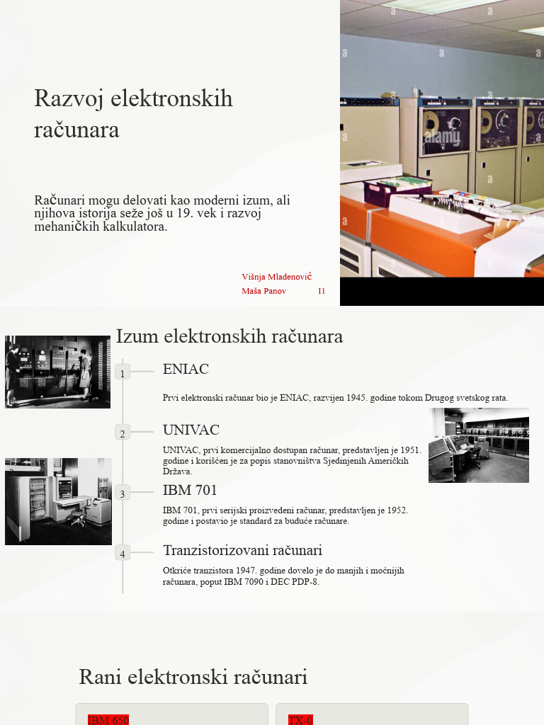Razvoj Elektronskih Racunara | PDF