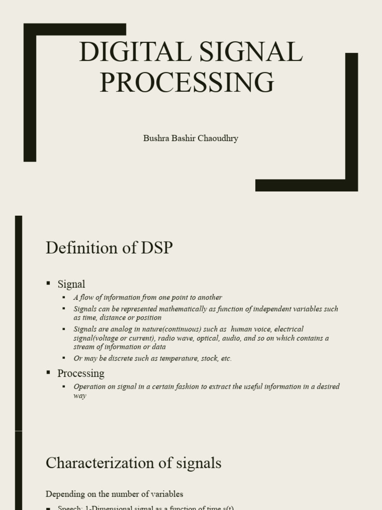 DSP Lec1 | Download Free PDF | Digital Signal Processing | Analog To Digital Converter