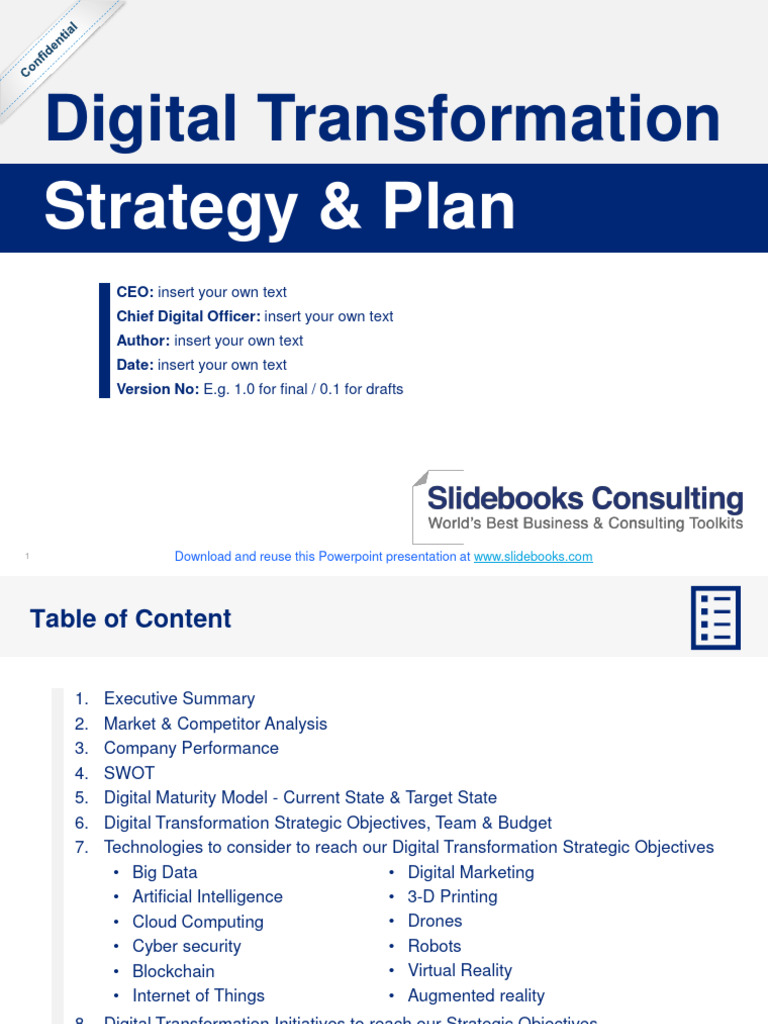 Digitaltransformationstrategyplan Template Slideshare 190808052916 | PDF | Strategic Management ...