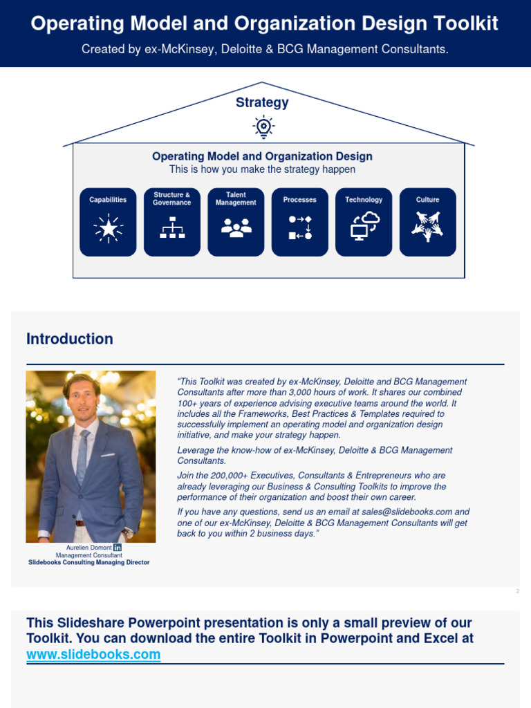 Operating Model and Organization Design Toolkit: Created by Ex-Mckinsey ...