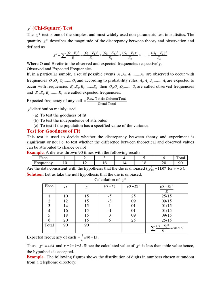 Chi Square Test Pdf Statistical Hypothesis Testing Chi Squared Test