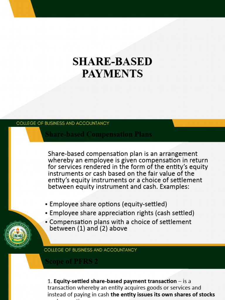 Share Based Payment | Download Free PDF | Equity (Finance) | Option ...