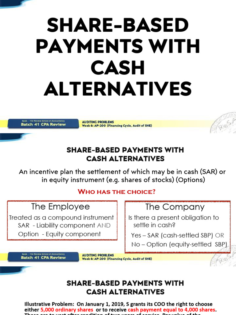Cash-Settled vs. Equity-Settled SBPs | PDF | Option (Finance) | Stocks