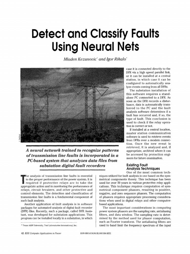 1996detect And Classify Faults Using Neural Nets Download Free Pdf Artificial Neural Network