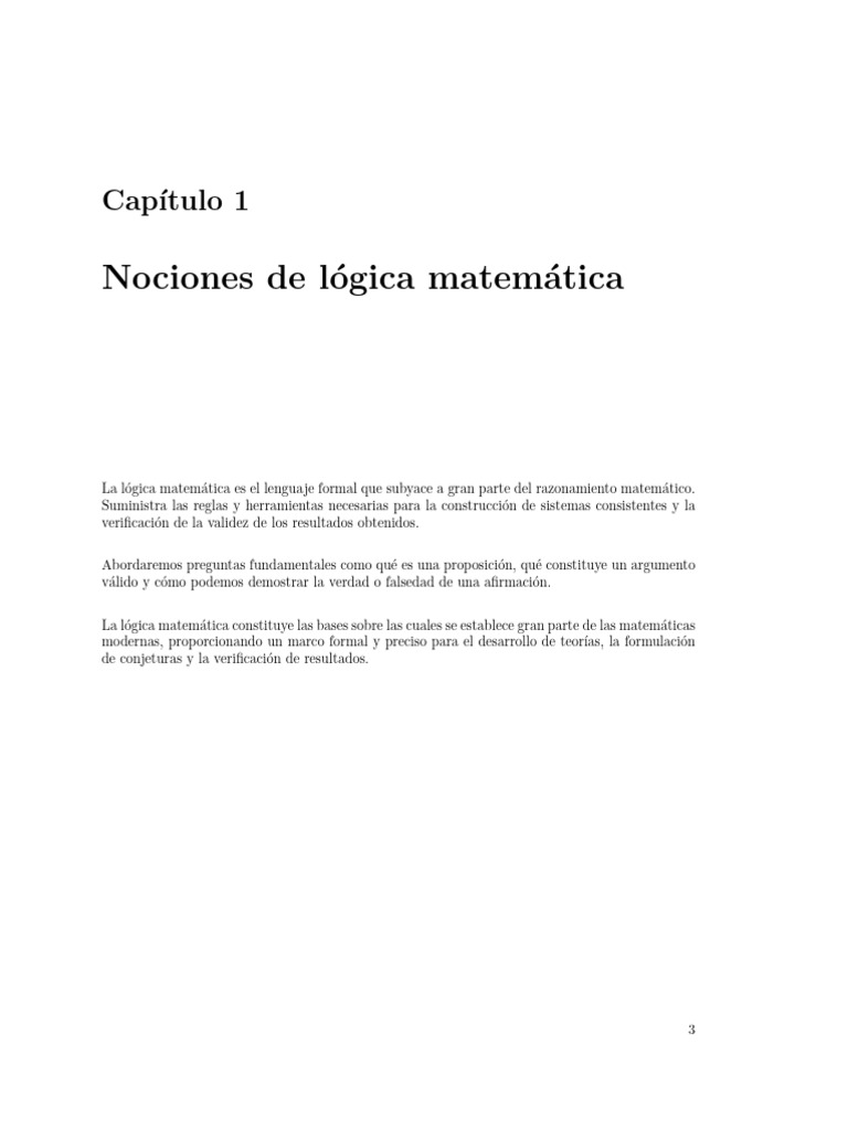CAPÍTULO 1 - Nociones de Lógica Matemática | PDF | Proposición | Si y ...
