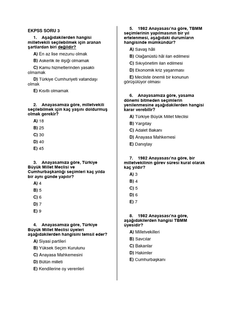 EKPSS Soru 3 | PDF