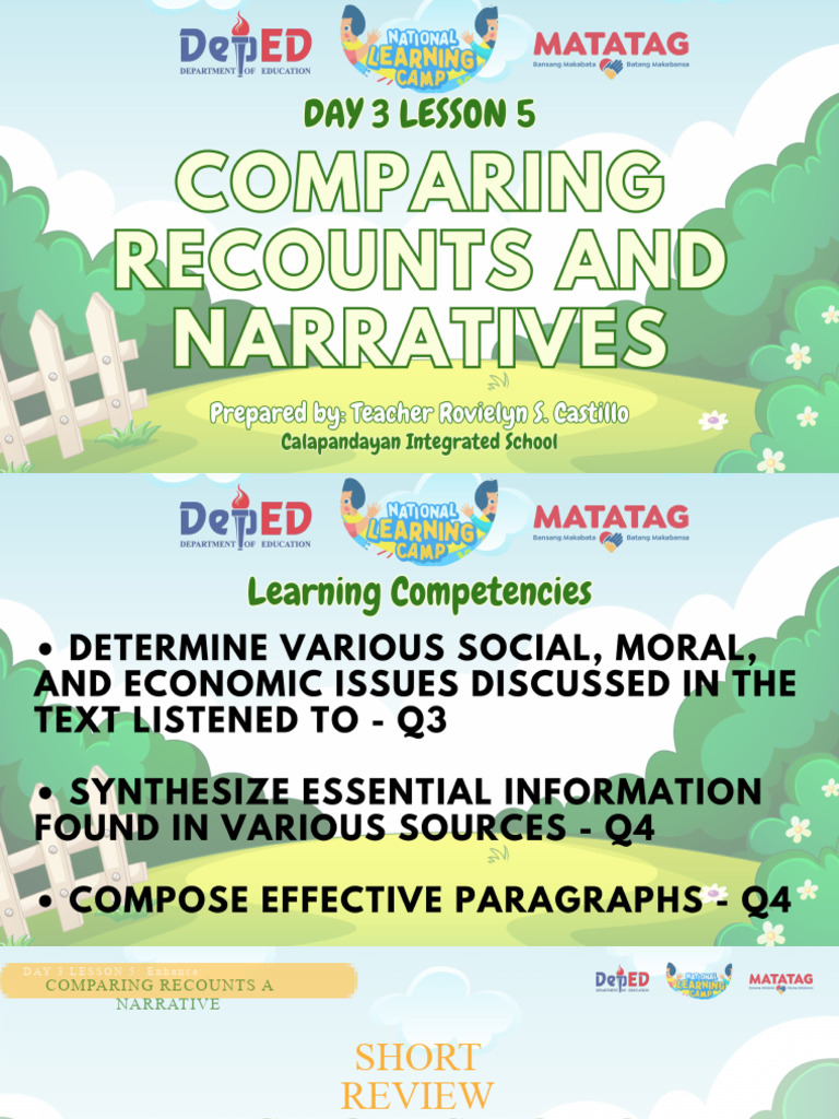 NLC - Day 3 Lesson 5 - Enhancement Eng8 | PDF