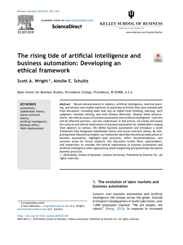The Rising Tide of Artificial Intelligence and Business Automation_ Developing an Ethical ...