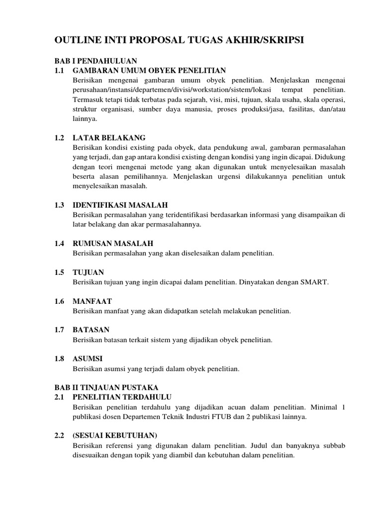 TAS 04 Outline Proposal Dan Laporan TA Skripsi | PDF