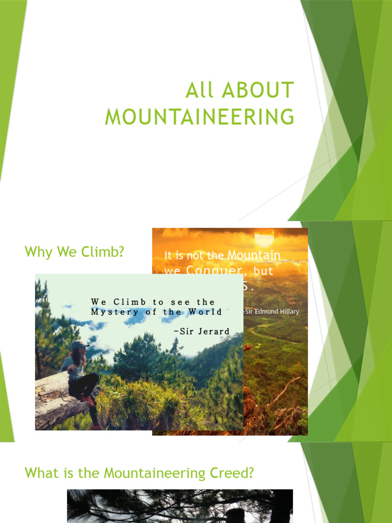 LESSON 2 - All ABOUT MOUNTAINEERING | Download Free PDF | Hiking ...