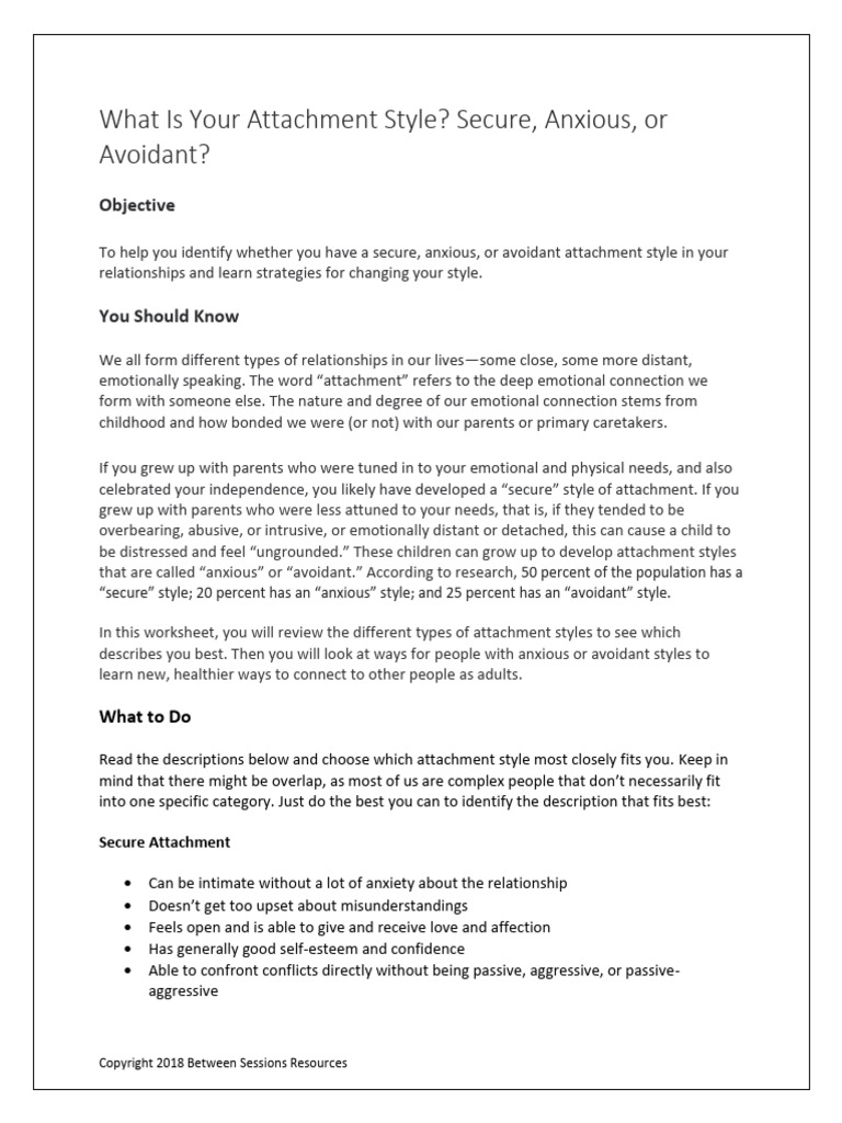 What_Is_Your_Attachment_Style | PDF | Attachment Theory | Intimate ...