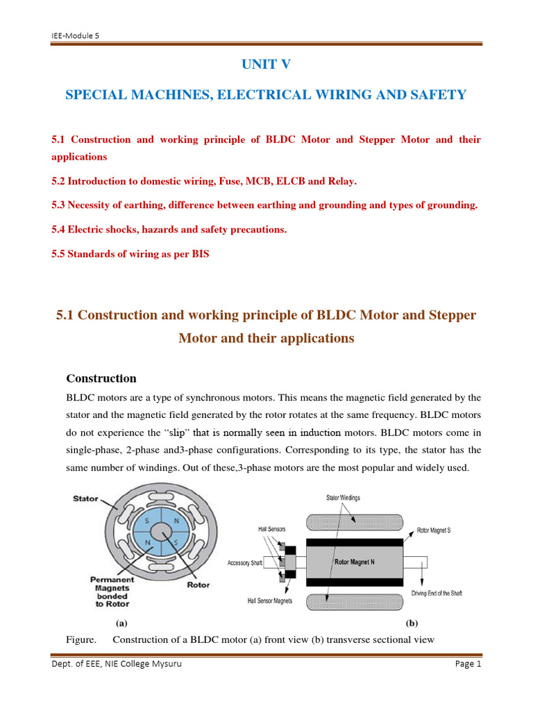 Module 5 Electrical | PDF | Electric Motor | Relay