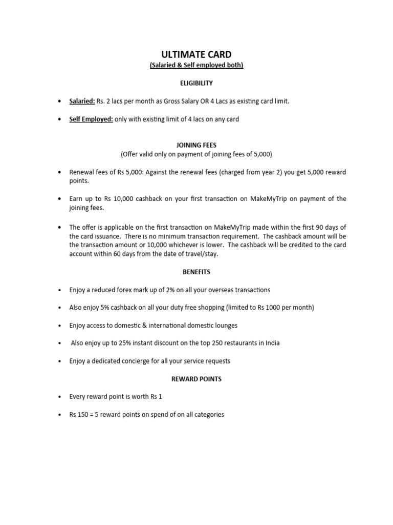 SCB All Cards Details | Download Free PDF | Credit Card | Fee