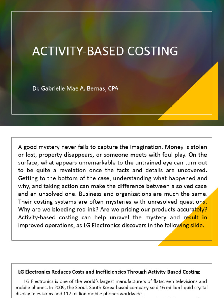 Activity-Based Costing Insights | PDF | Business Economics | Business