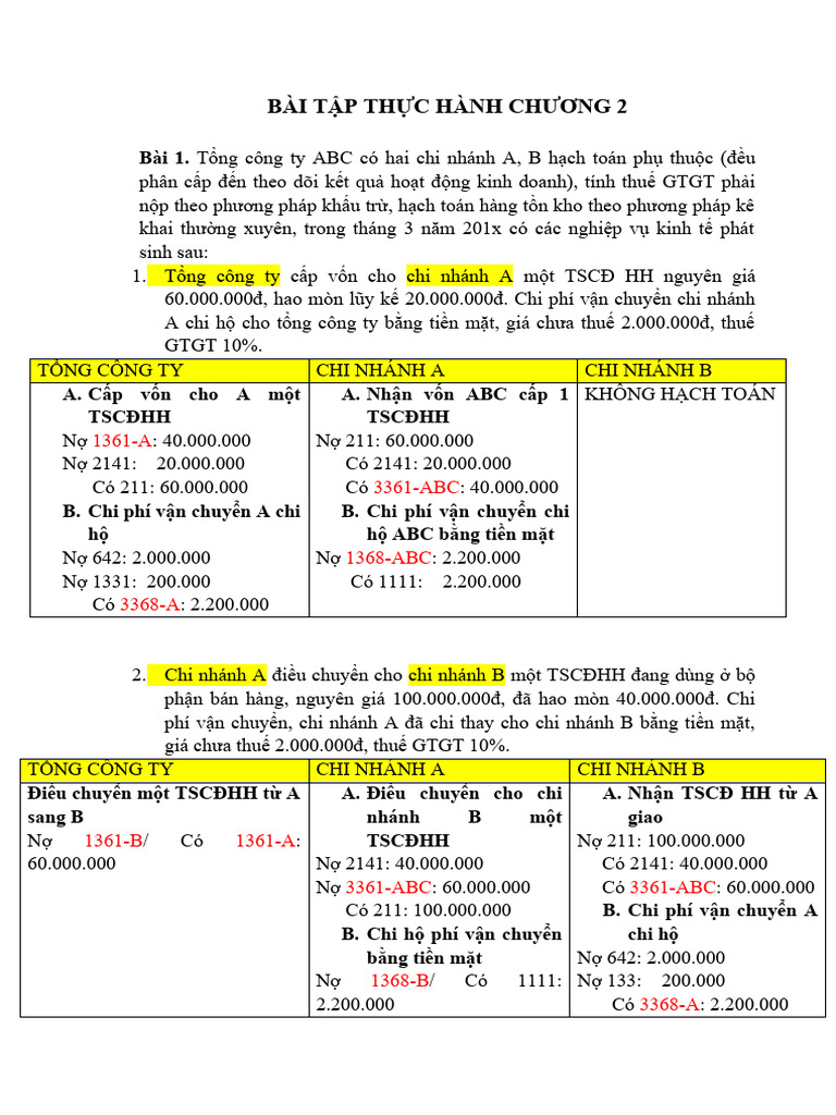 BT Thuc Hanh Chuong 2 | PDF