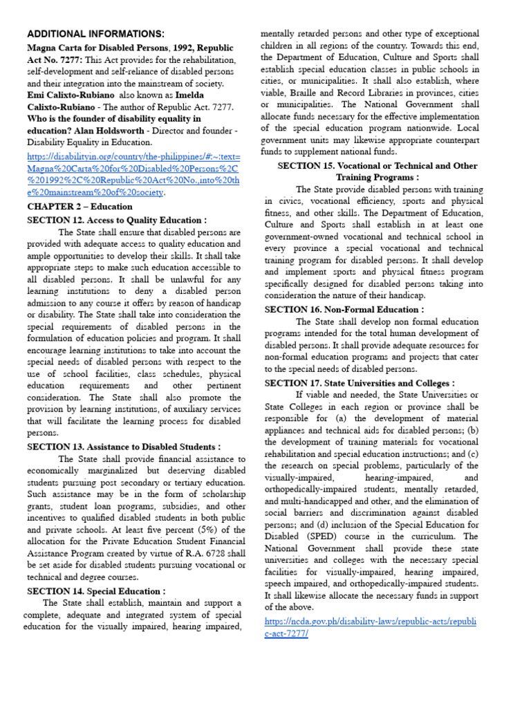 Educ. 4 Represenation Report | PDF | Special Education | Disability