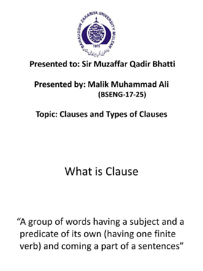 Clauses and Types | PDF