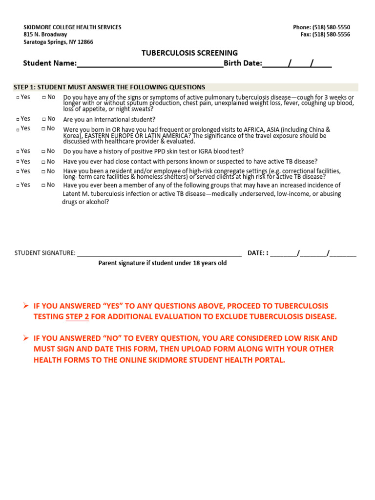 Tuberculosis Form | PDF | Tuberculosis | Health Sciences