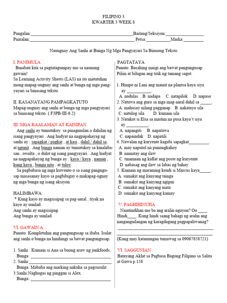 FILIPINO-3-Q3-W8 | PDF