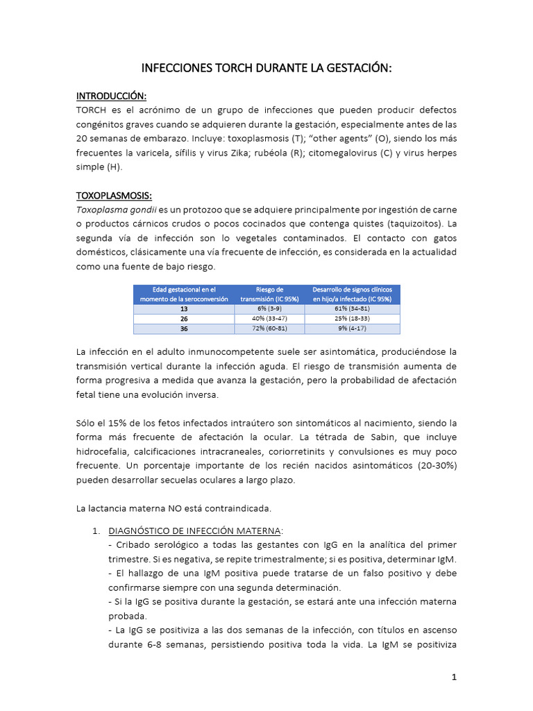 Protocolo Infecciones TORCH | PDF | Fiebre del zika | Epidemiología