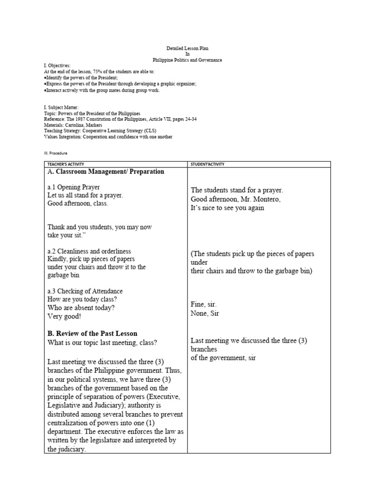 Lesson Plan SH | PDF | Lesson Plan | Government